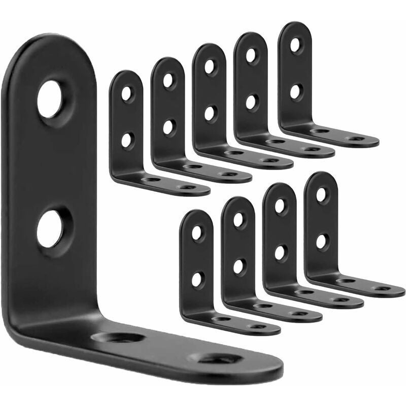 50pcs Équerre de Fixation Noir Inox 40x40mm, Renforts d'Angle pour ...