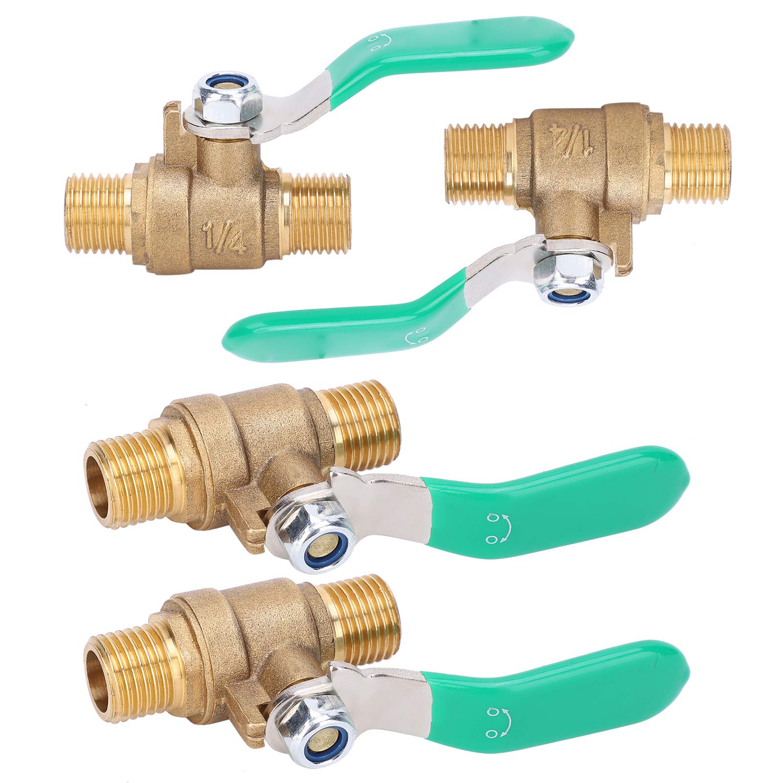 Lot de 4 robinets à boisseau sphérique 1/4" laiton double filetage ...