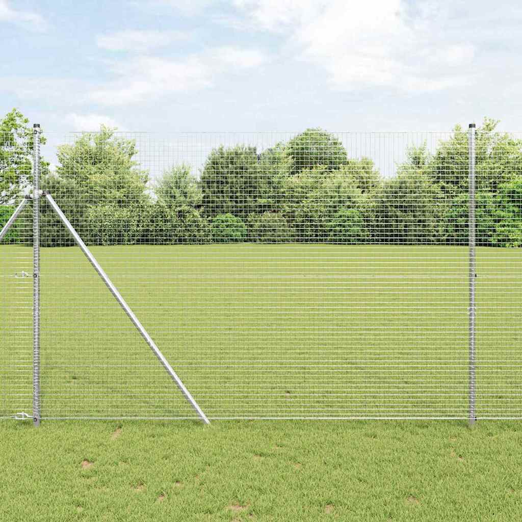 Poste para cerca. Plateado, 50 x 1,5 m (para malla de 25 x 25 mm ...