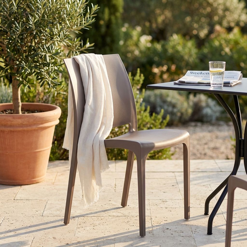 Milani Home - sedia da giardino impilabile in polipropilene, taupe, per ...