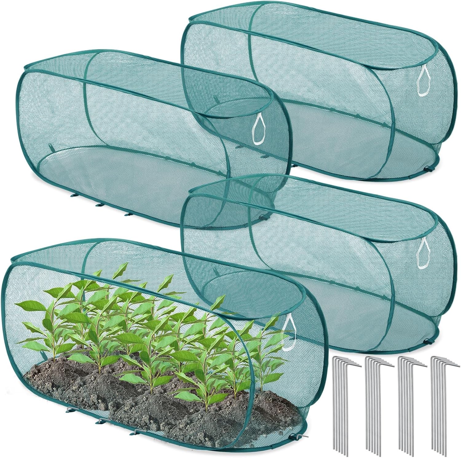 Ensemble de 4 bâches de jardin pliables en filet, protections pour ...