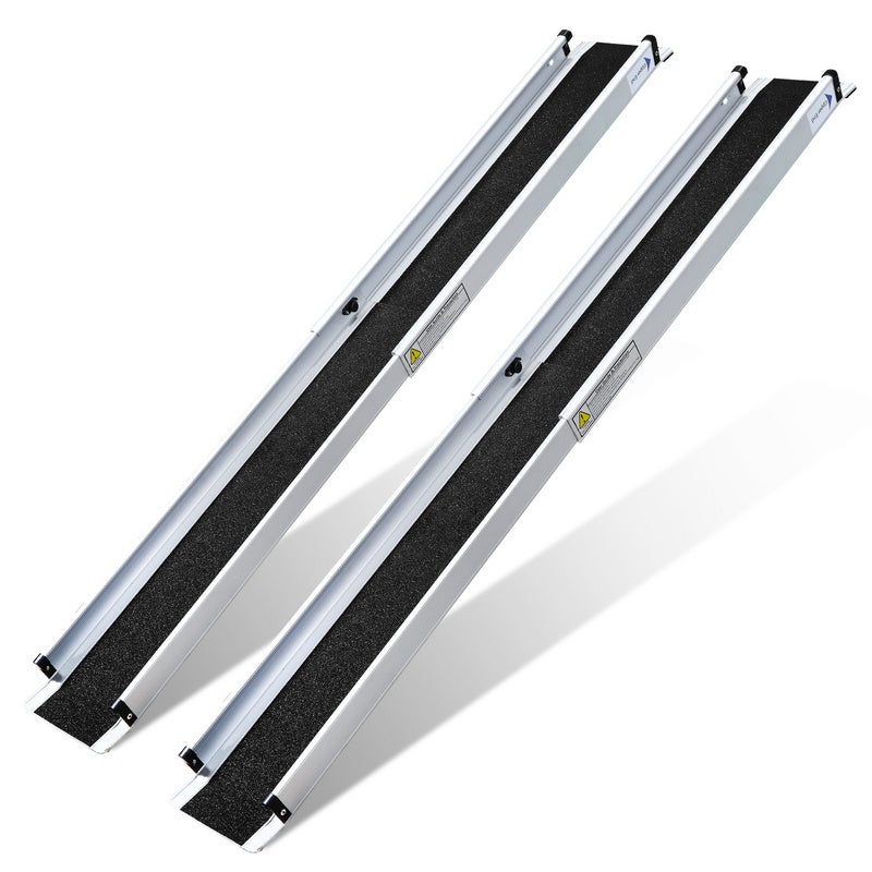 Rampa para silla de ruedas de 213 cm, telescópica, antideslizante, de ...