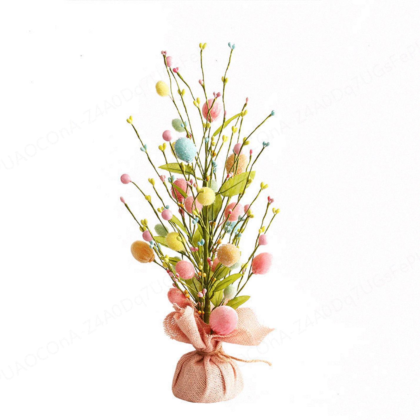Arbre à œufs de Pâques 45 cm - Œufs artificiels et branches de baies ...
