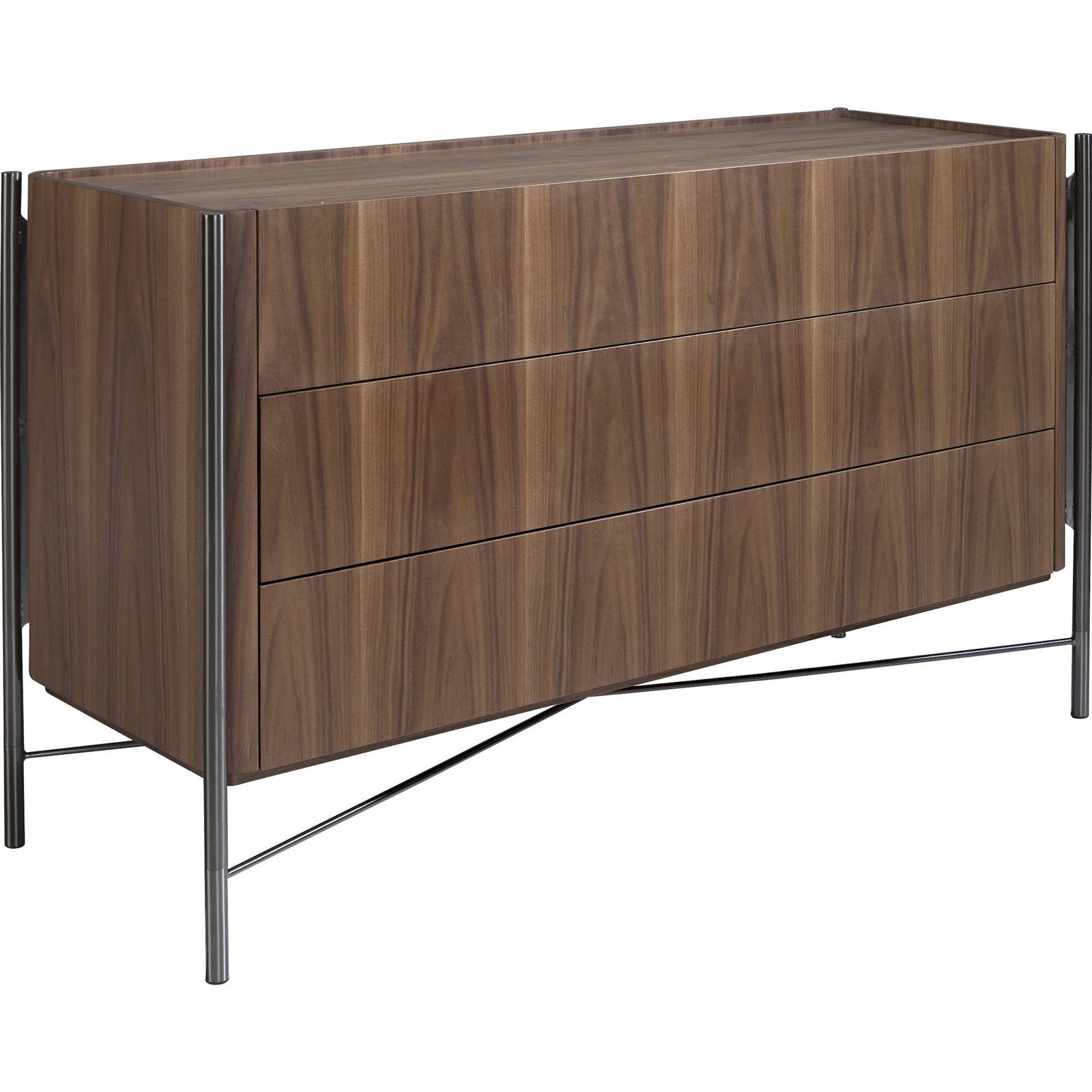 Commode Angel Cerda design moderne en noyer et acier | Leroy Merlin