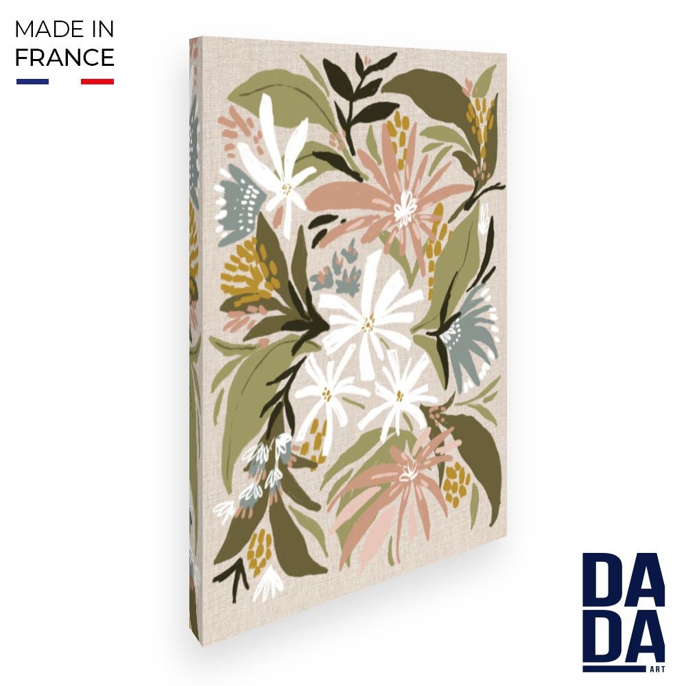 Toile Fleurs et feuilles / 60x90cm / Fabriqué en France / DADA ART ...