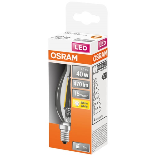 Led flamme coup de vent clair filament 4w e14 chd bte 1 OSRAM | Leroy ...