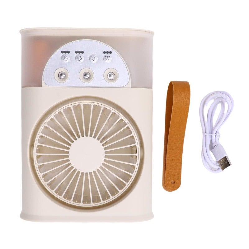 Ventilador de escritorio USB con 3 velocidades, humidificador y luz ...
