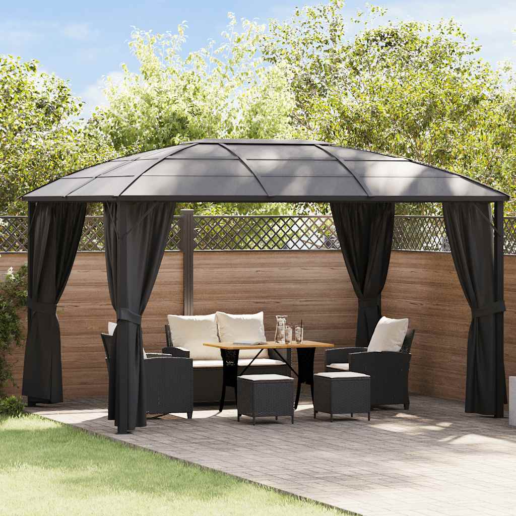 Gazebo con tende 400x300x265 cm Antracite | Leroy Merlin