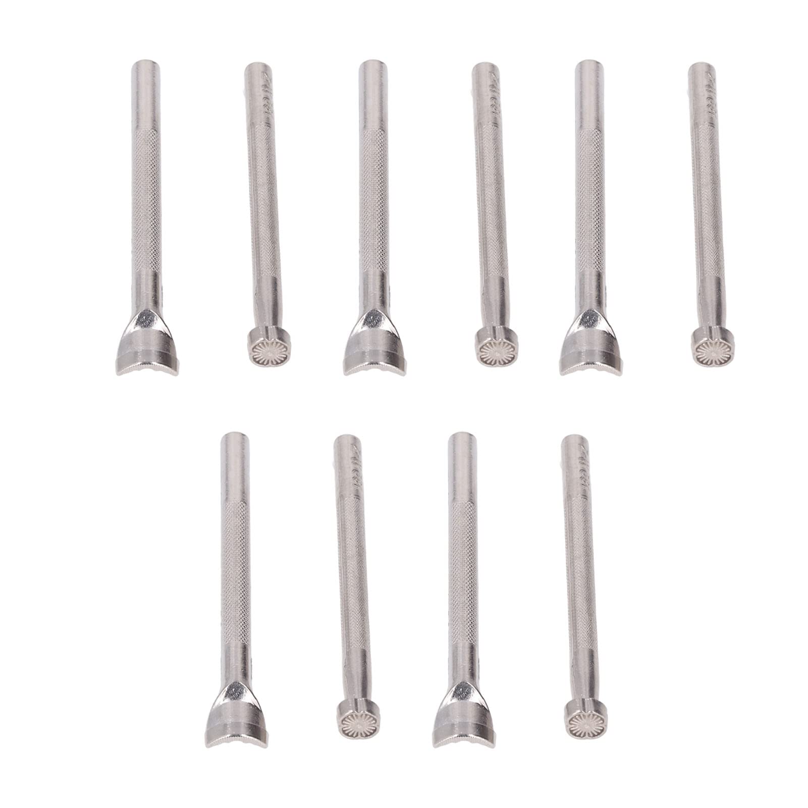 Lot de 10 outils d'estampage pour cuir, 2 tailles, impression en arc ...