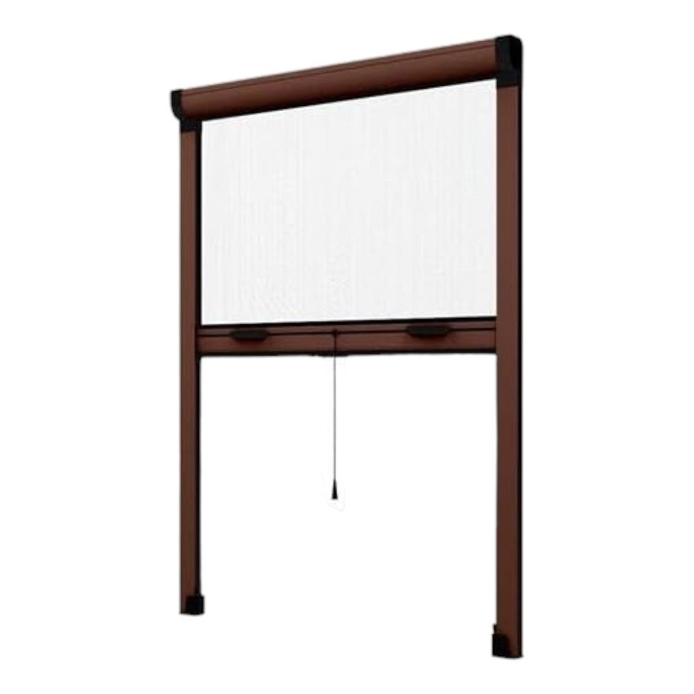 Mosquitera retráctil vertical de aluminio marrón para exterior e ...