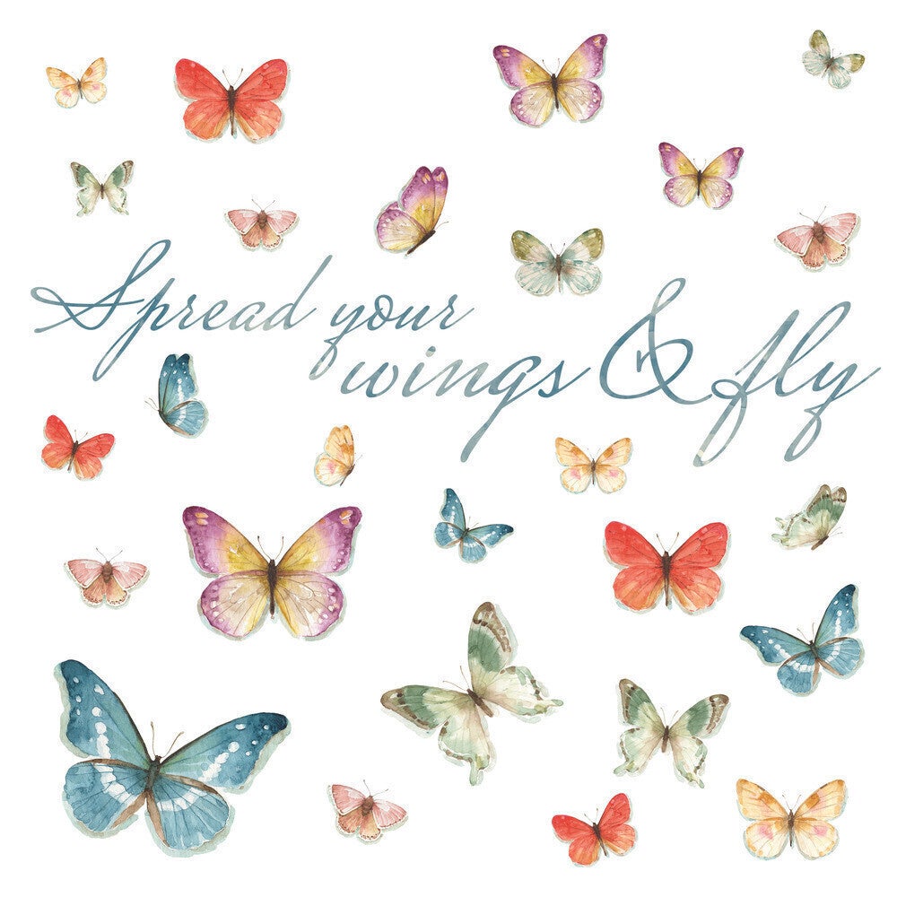Stickers - Papillons Avec Textes - Hauteur 22,9 cm | Leroy Merlin