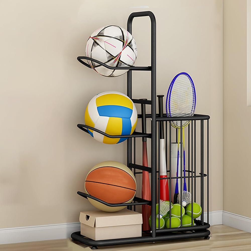 Support de Ballon Vertical en Métal Noir, Structure Solide pour Foot ...