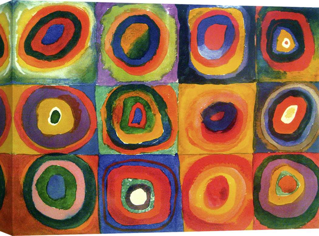 Impression sur toile - Wassily Kandinsky, Carrés avec cercles ...