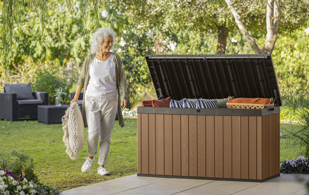 KETER Arcón exterior jardín DARWIN 150G 570 L apariencia madera resina ...