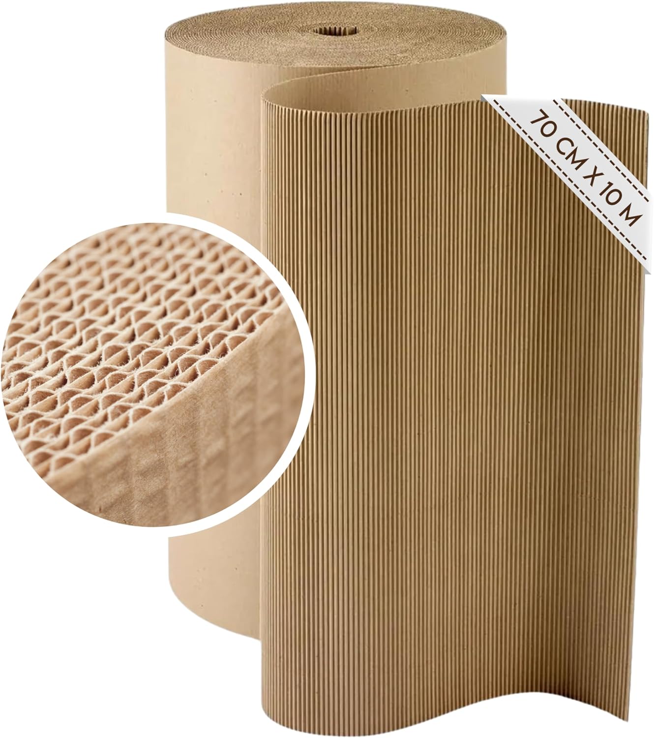 Rollo de Cartón Ondulado 70 cm x 10 m | Embalaje de Protección ...