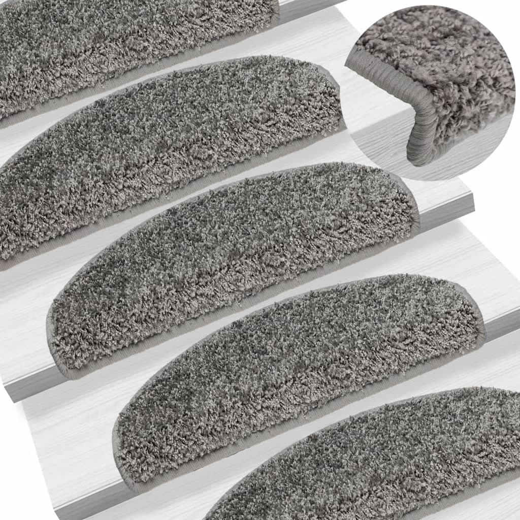 VidaXL Tappetini per scale 15 pz 65x21x4 cm Grigio Semicircolari Grandi ...