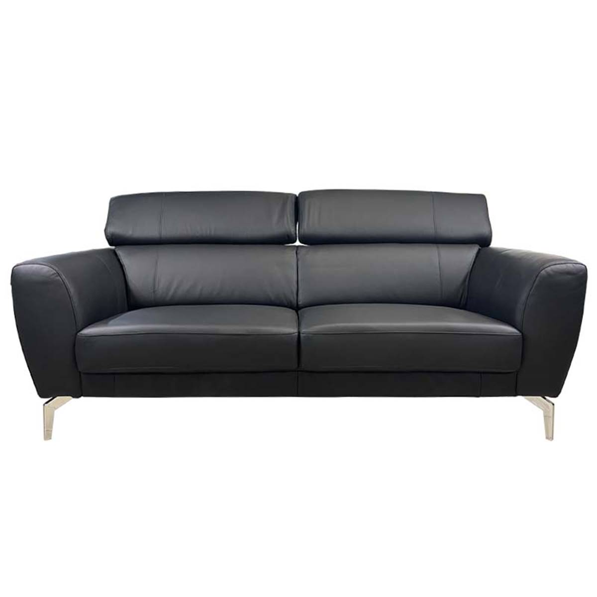 Gala canapé 3 places noir et pieds argent | Leroy Merlin