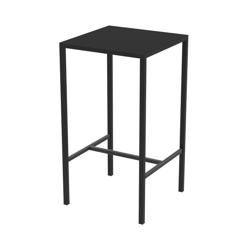 Table de jardin haute en métal "Bord de Mer" 75x75 cm 110h Noir | Leroy ...