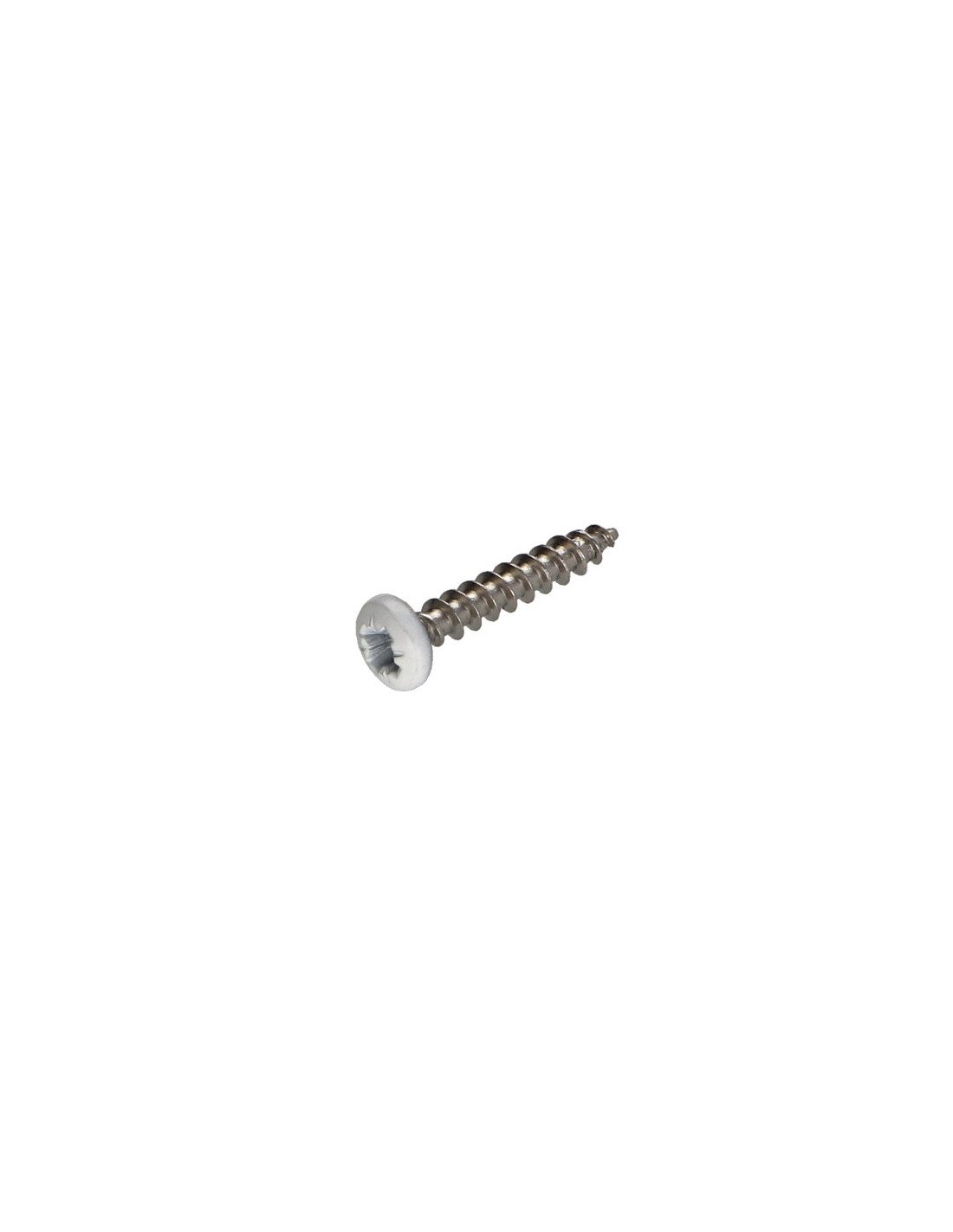 VBA Vis bois agglo Inox A2 Tête ronde TR Pozi 3.5X20 Laqué blanc-100 ...