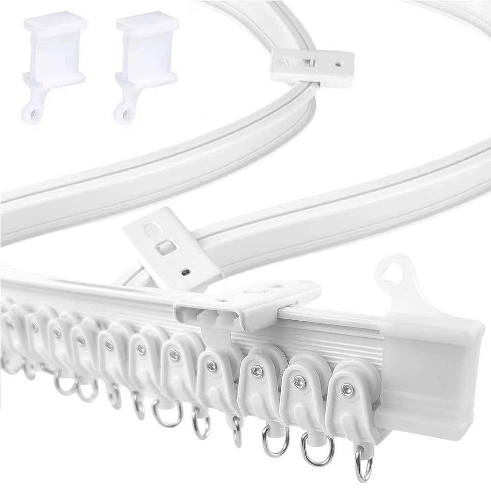 Rail de rideau flexible et pliable, 5 m (16,4 pi), fixation au plafond ...