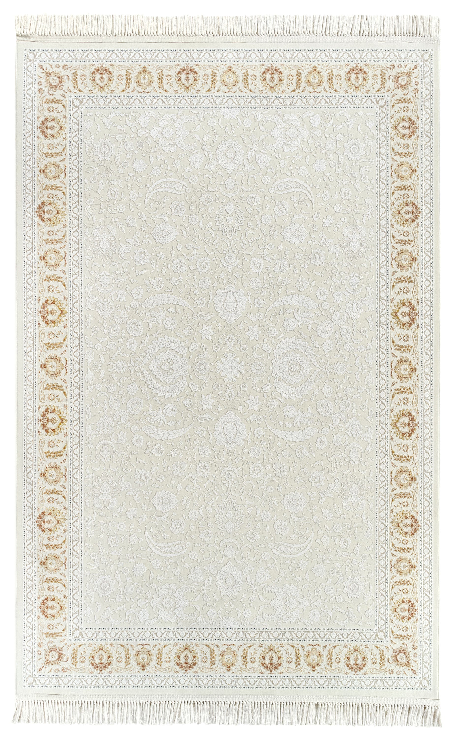 Hamid - Tappeto 225x150 cm bianco con disegno floreale orientale ...