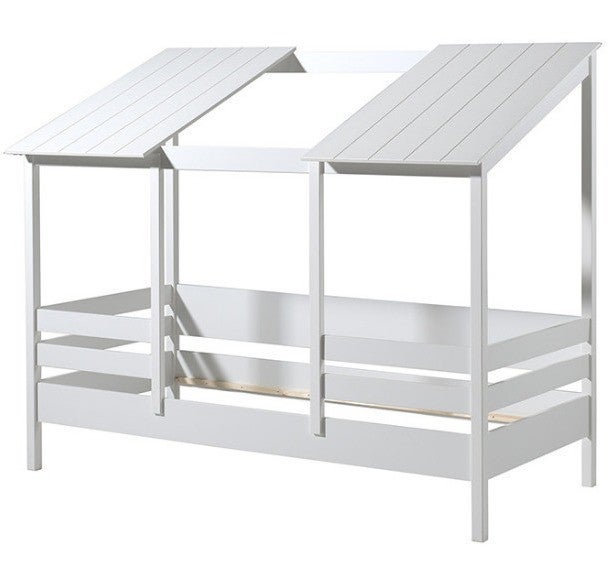 Lit cabane 90x200 avec matelas et sommier pin massif blanc Remis ...