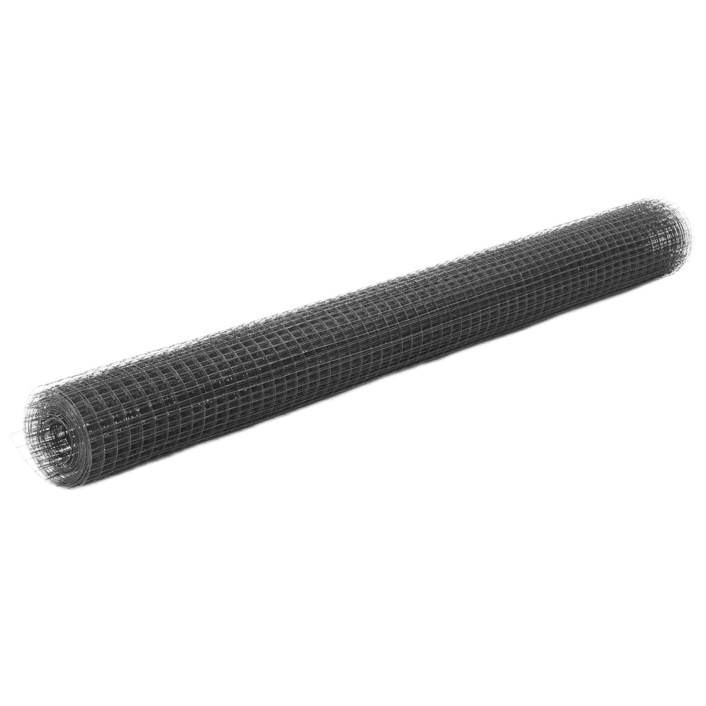 Grillage acier avec revêtement en PVC 10x1,5 m gris | Leroy Merlin