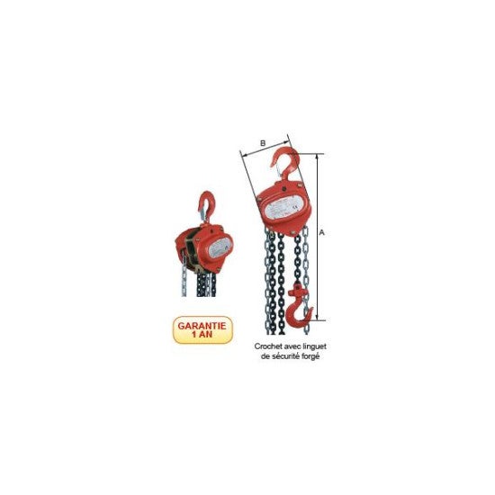 LEVAC Polipasto manual de cadena - Uso general - Longitud : 6 m WLL : 1 ...