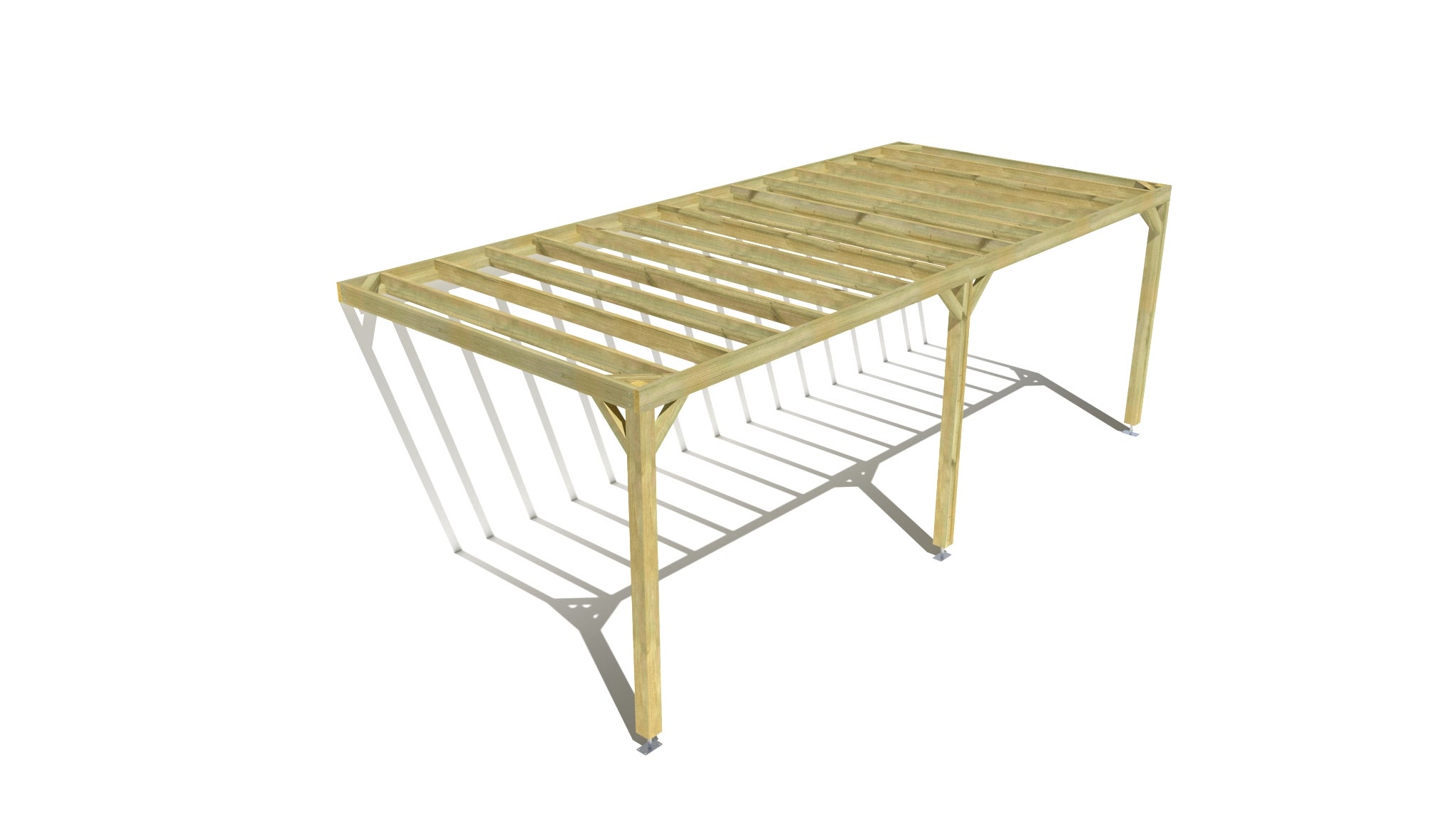 Pergola bois • 7m x 3m • adossée • sens profondeur • livraison comprise ...