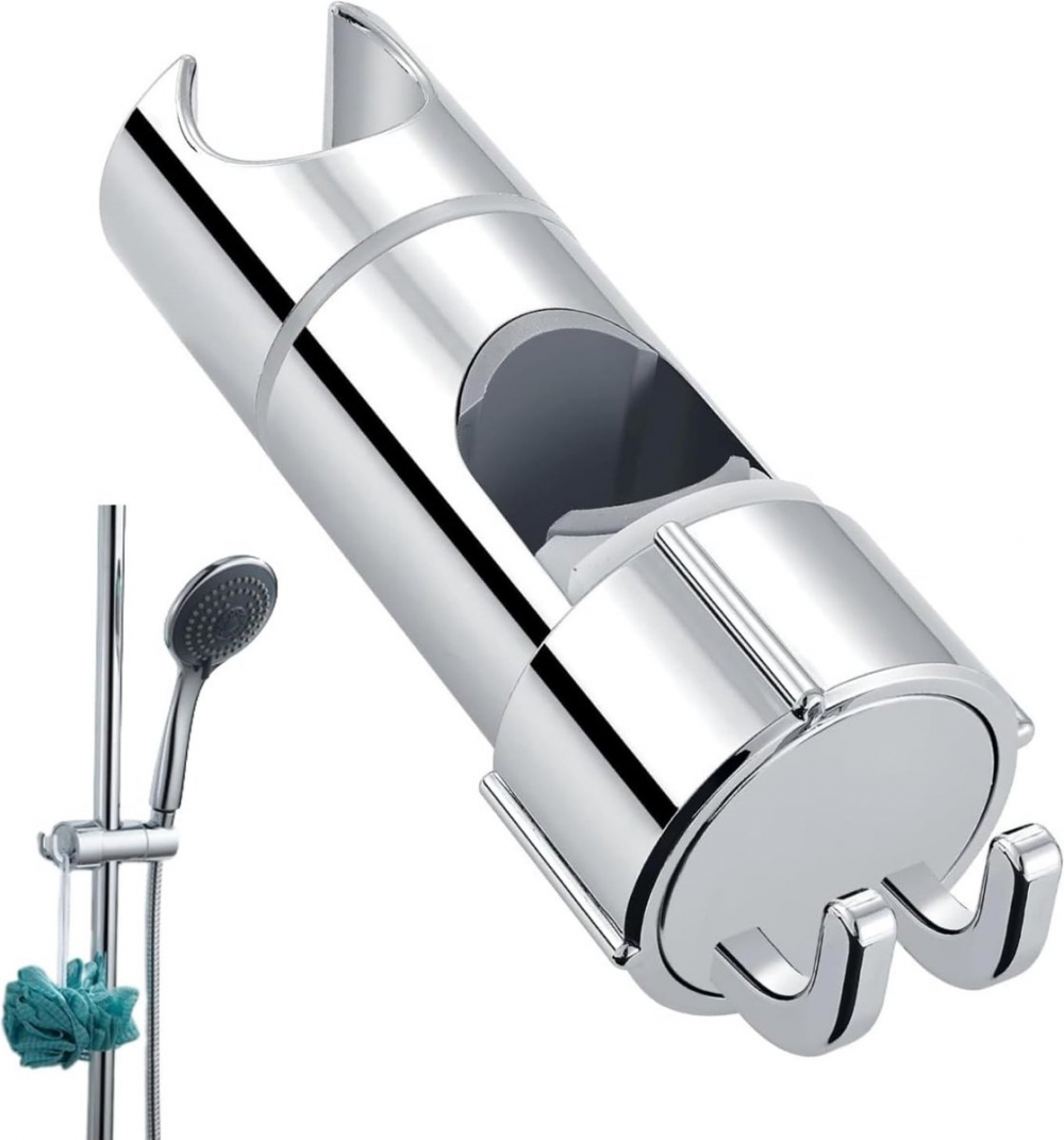 Support de douchette universel chromé - Curseur de barre de douche ...