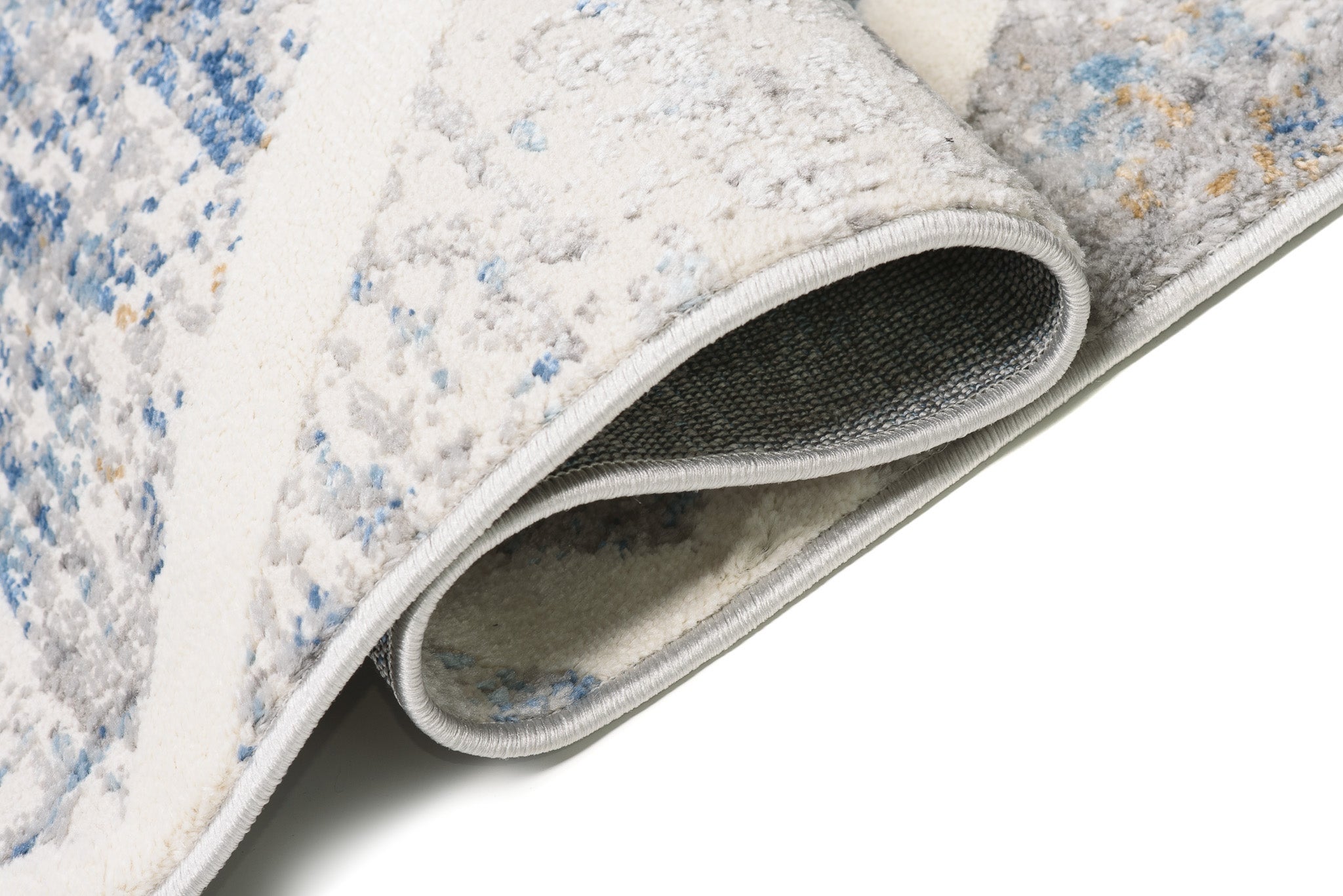 TAPISO Valley Tapis Salon Bleu Gris Crème Marron Géométrique Doux ...