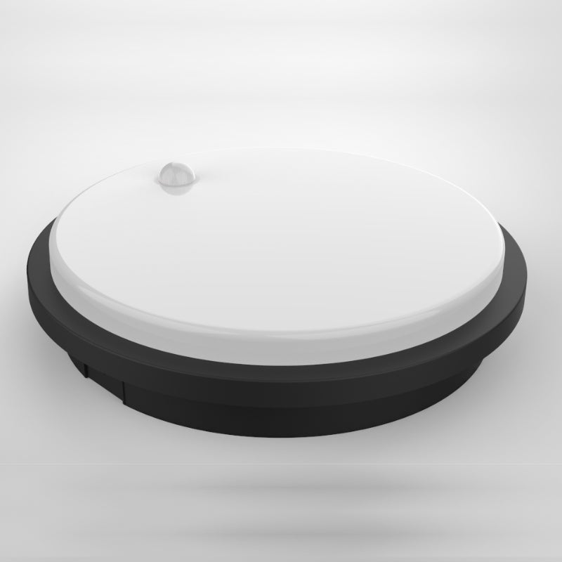 Hublot LED Extérieur Rond 10W IP54 avec détecteur de mouvement - Noir ...