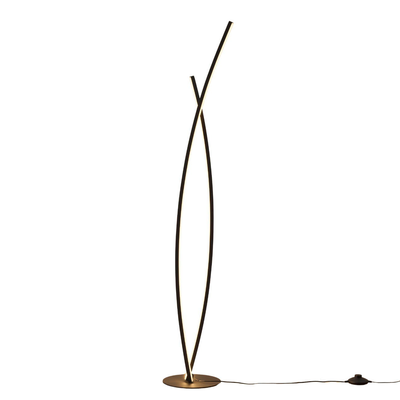 Lámpara de pie negra regulable con brazos LED entrelazados - Elzo ...