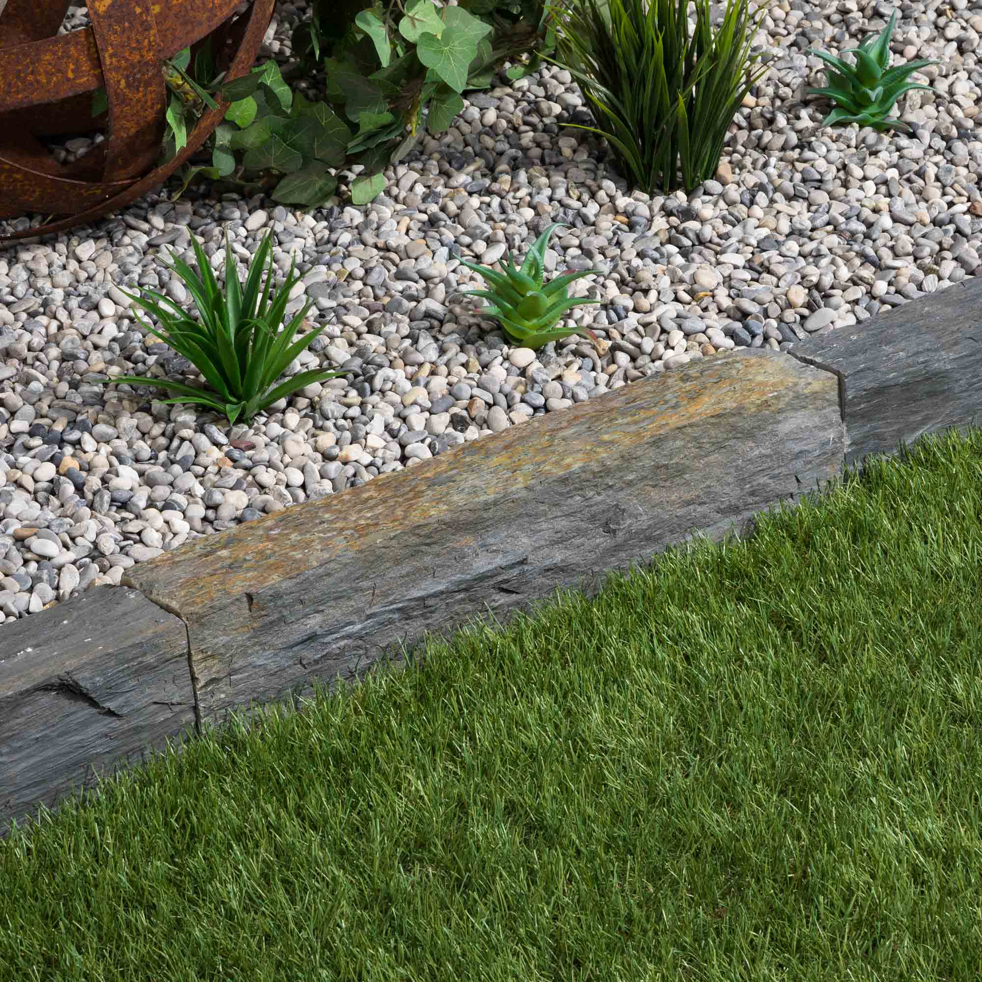 Bordure de jardin Schiste 50x3-7x3-7 cm (lot de 30 bordures soit 15 ...