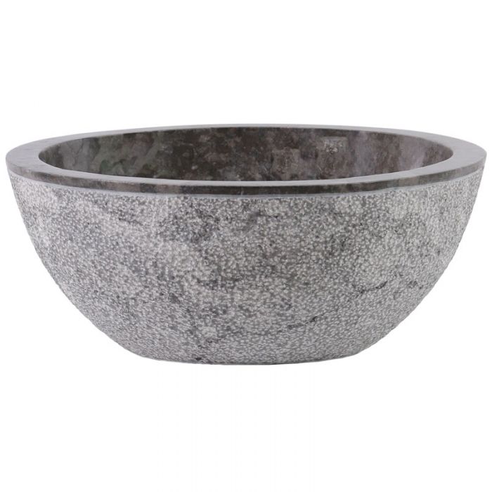 Vasque marbre ronde forme oblique Ø40cm finition intérieure lisse ...