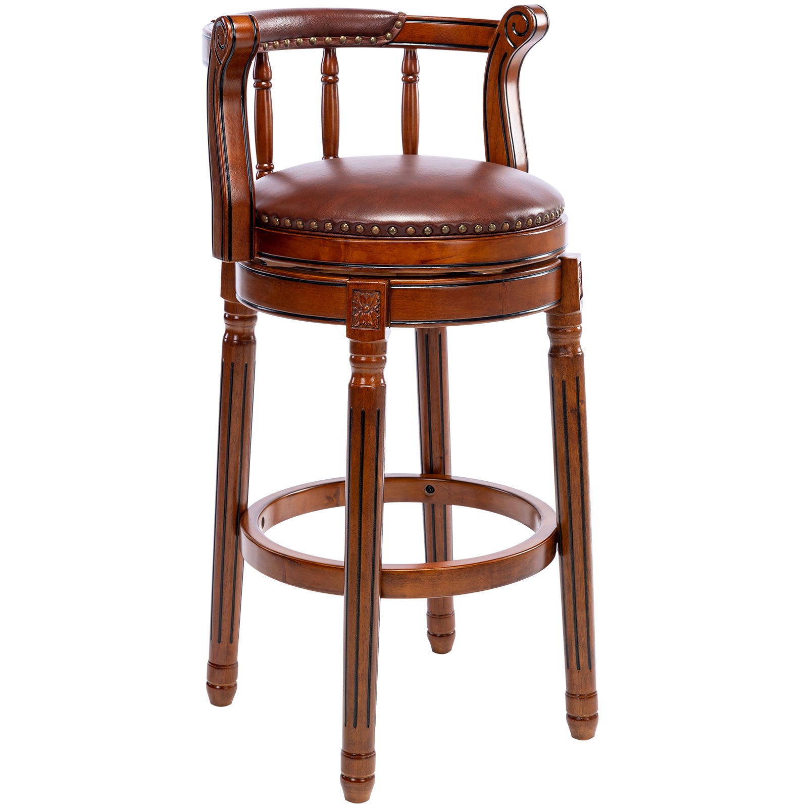 Taburetes de bar Morden Chair: madera + tapizado cuero vacuno ...