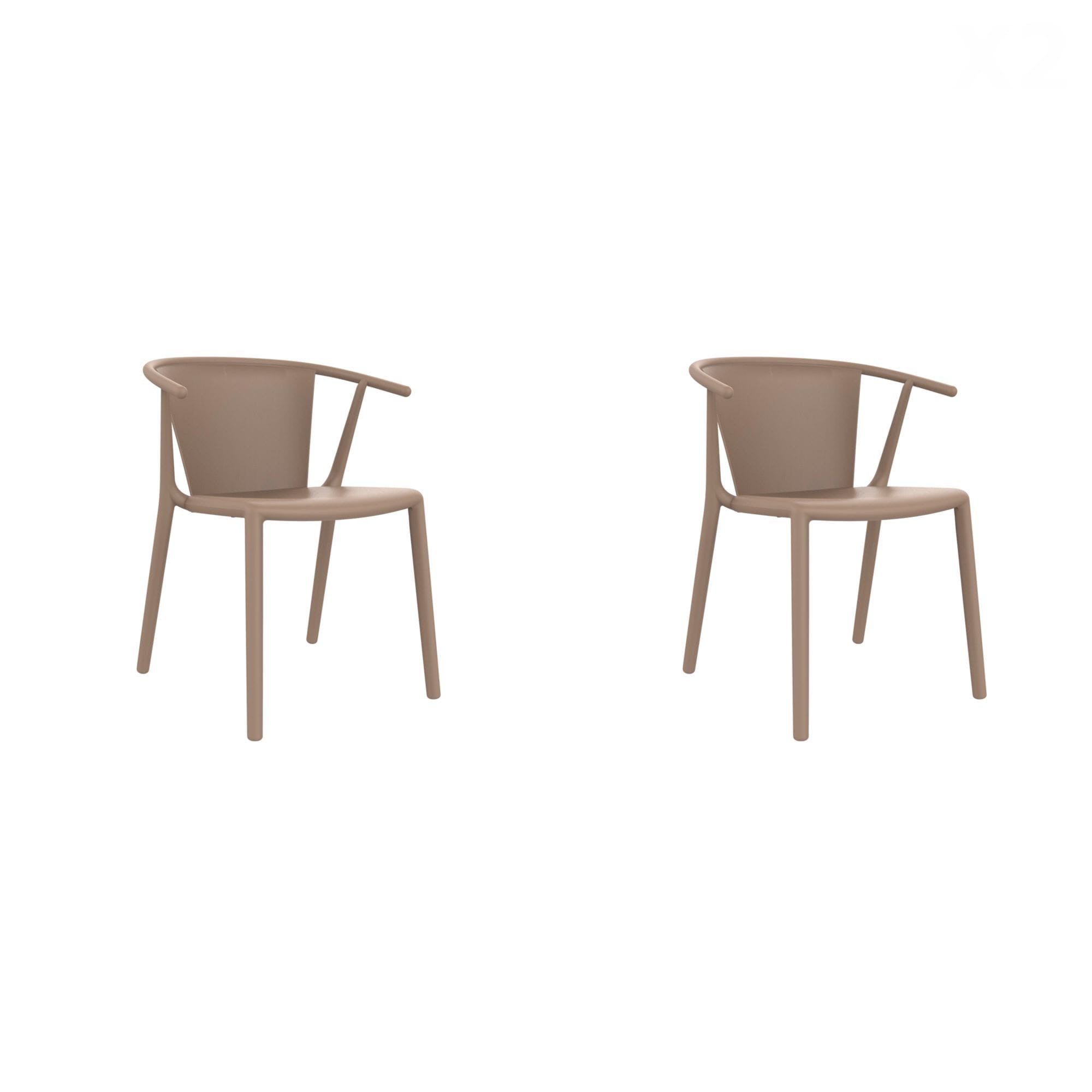 Set 2 Chaise Steely - RESOL - sable - l59- L0- P56.5- h74- Fibre de ...
