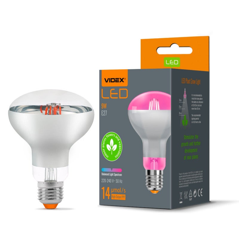 Ampoule LED horticole plantes R80 9W E27 1200K Videx | Leroy Merlin