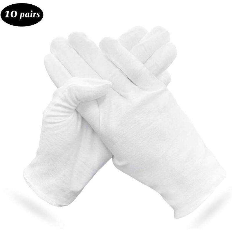 Gants de Travail Légers en Coton - Lot de 10 Paires, Usage Polyvalent ...