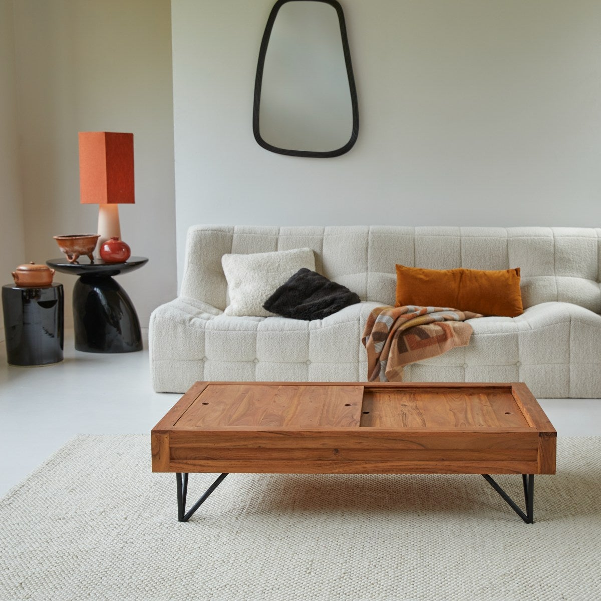 Tikamoon Table Basse Rangement En Acacia Massif Bonnie Leroy Merlin