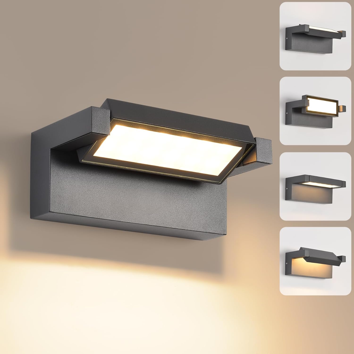 Applique murale d'extérieur LED étanche IP65 21 W avec interrupteur CCT ...