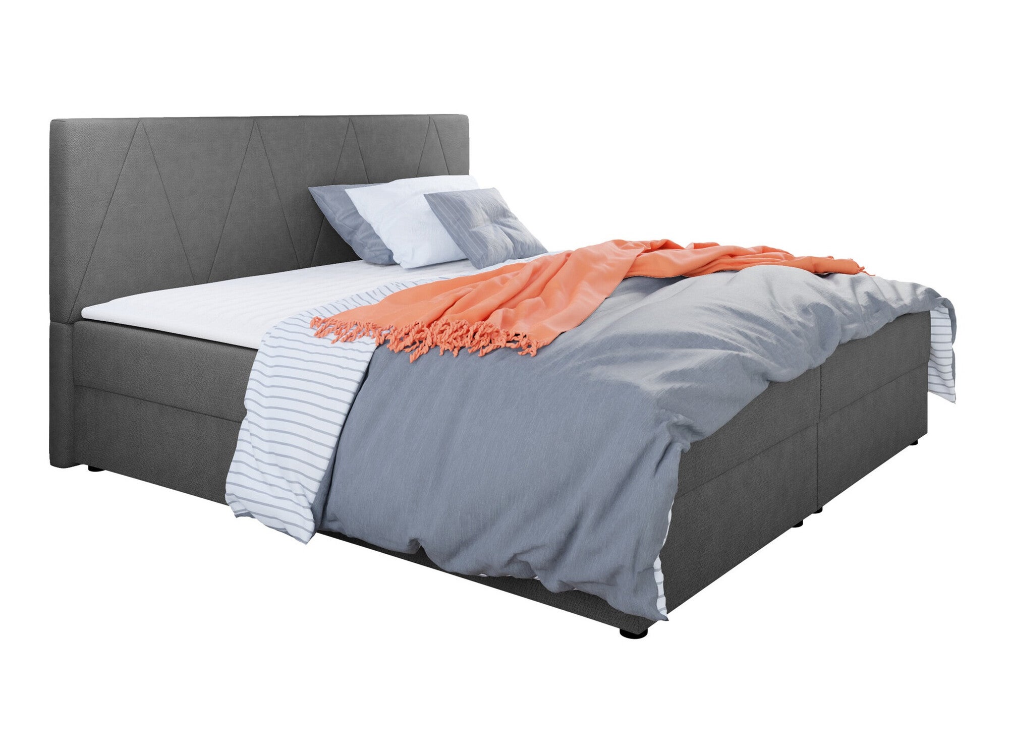 Cama continental Memphis 116, Doble, Continental, Gris, 140x200, Tapiz ...