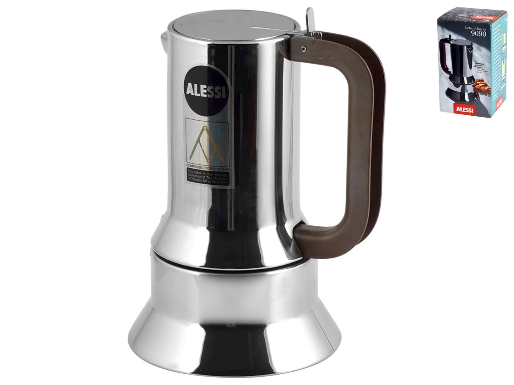 Alessi 9090/M Caffettiera di Design in Acciaio Inox, 10 Tazze | Leroy ...