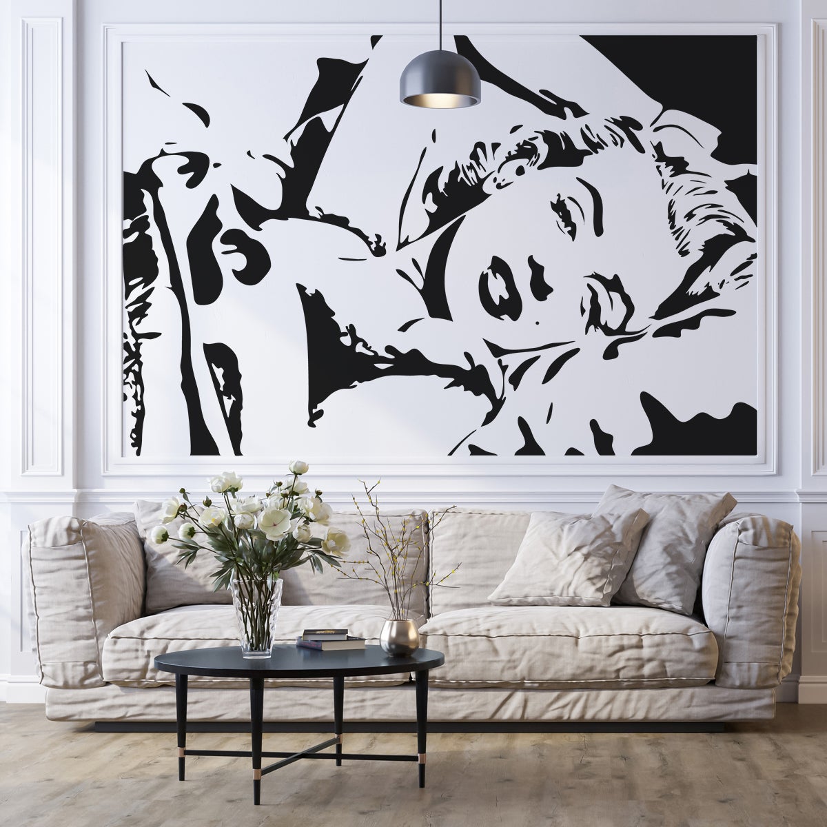 Sticker Mural - Marilyne Monroe - Noir - 47x72 cm | Leroy Merlin