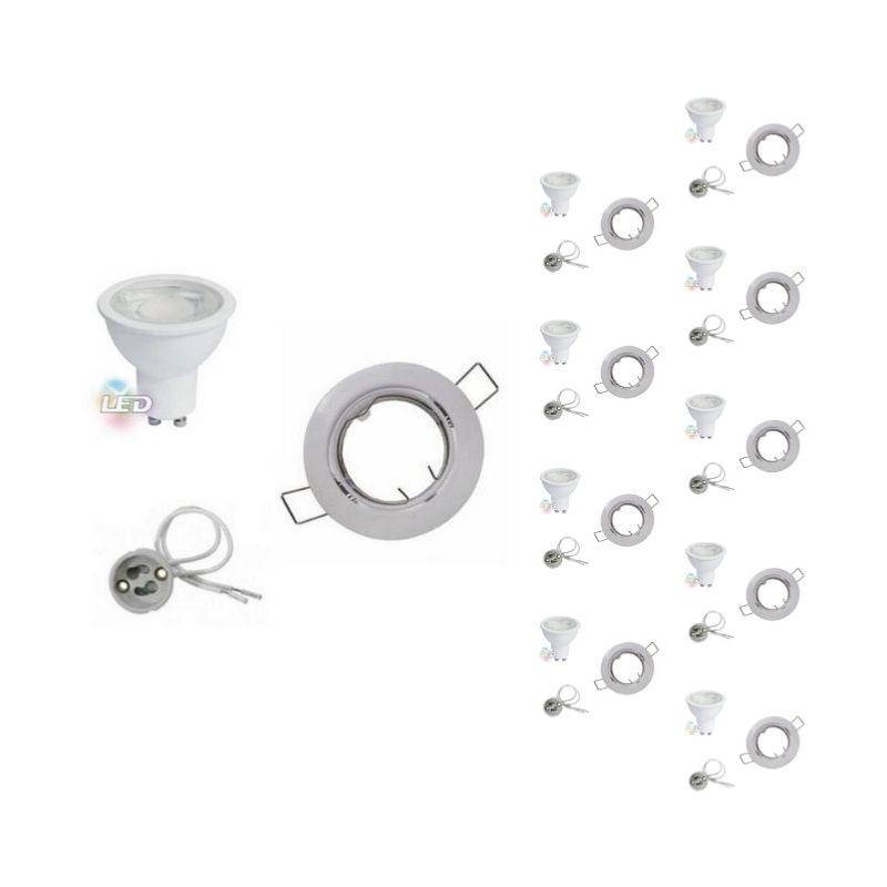 Kit de Focos LED Empotrables GU10 8W Orientables Redondos Blancos (Pack ...