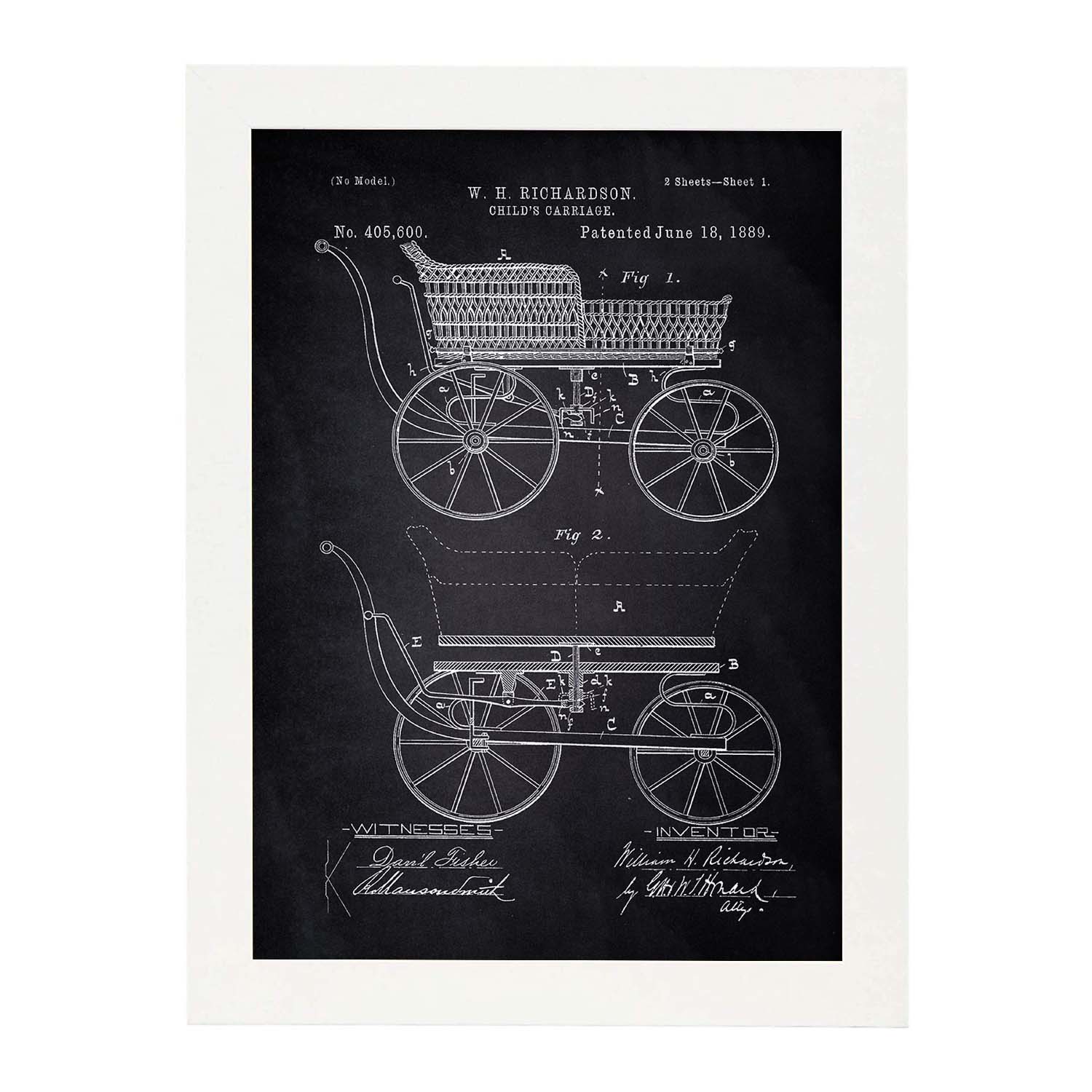 Affiche Brevetée De Charrette Pour Bébé. Perte Avec Old Patent Design ...