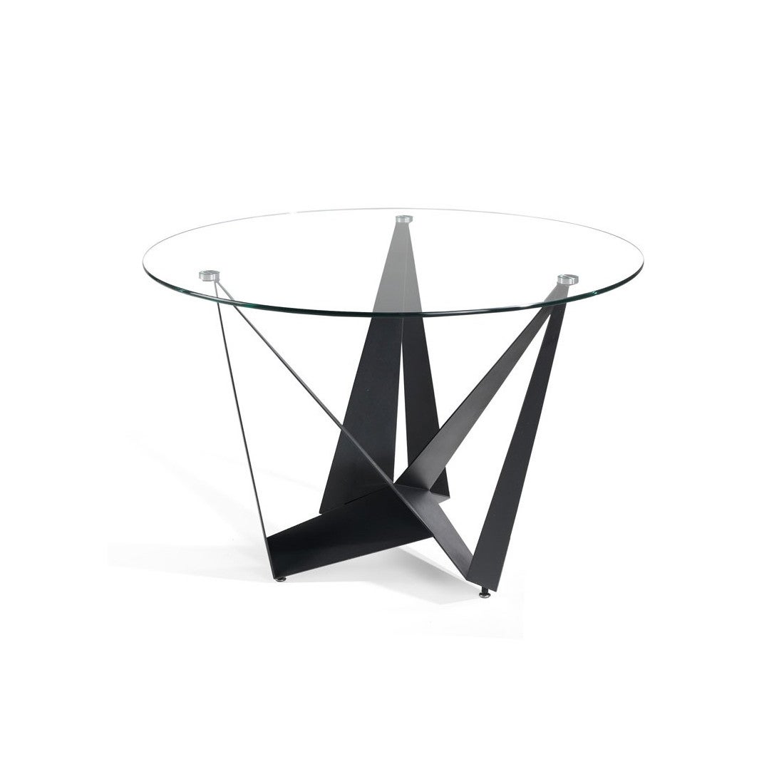 Table de repas ronde Verre/Noir mat - NOGU | Leroy Merlin