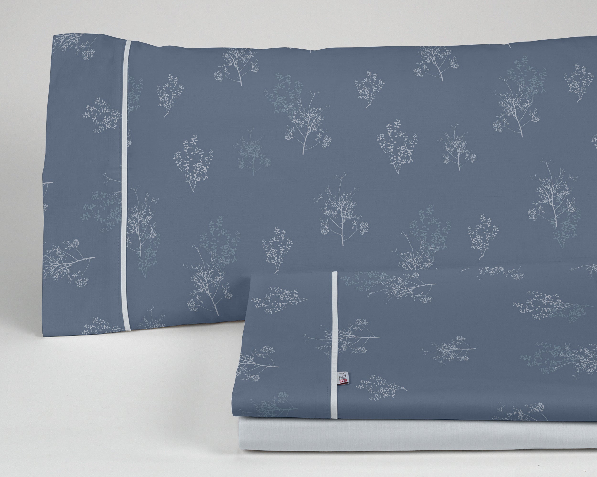Ensemble de draps bleu Vairy. Lit de 150 cm. 3 pi | Leroy Merlin