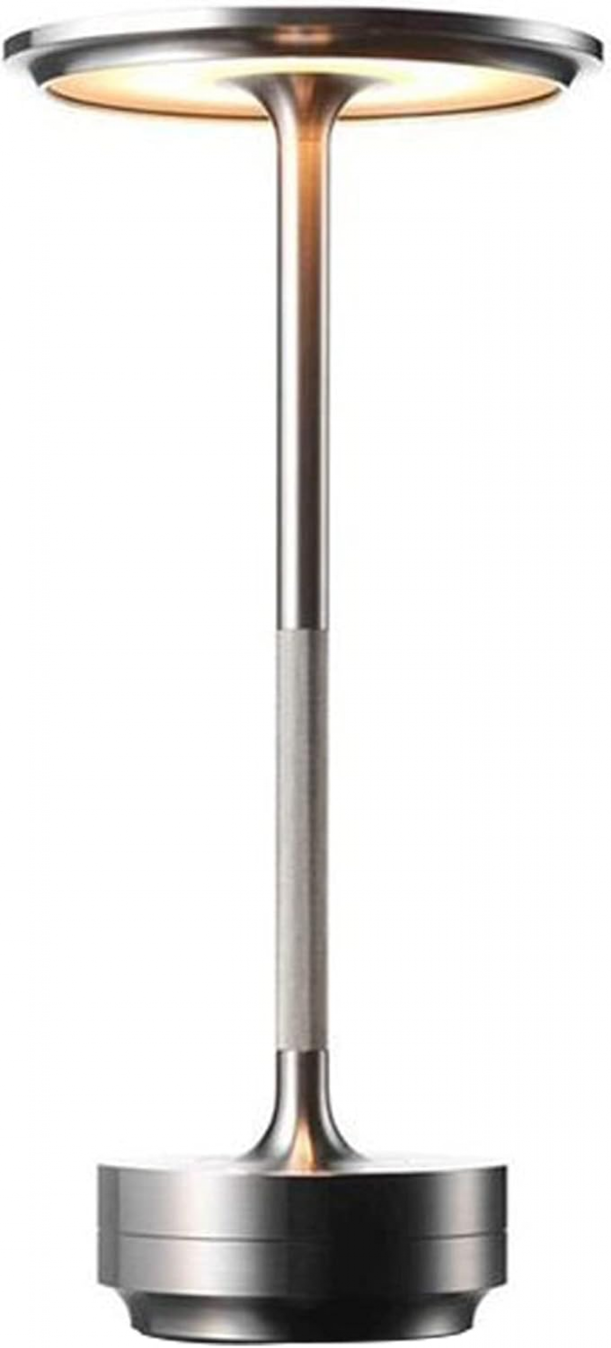 Lámpara de mesa de metal inalámbrica y recargable, color plata, 5200 ...