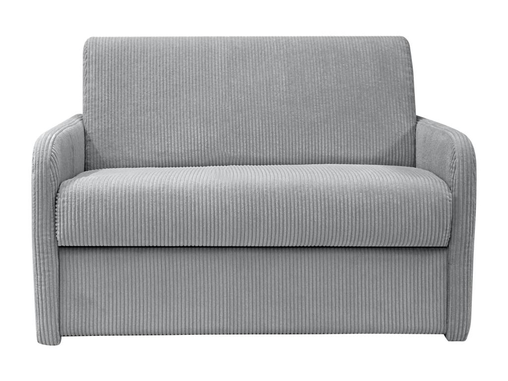 Fauteuil convertible express en velours côtelé gris clair - Couchage 70 ...